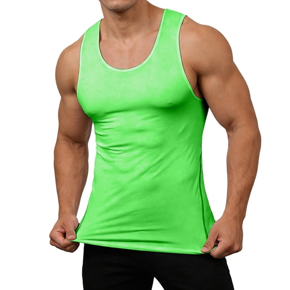 DAFPZW Mens Sleeveless Tank Tops Workout Muscle Gym Ribbed Shirt ...