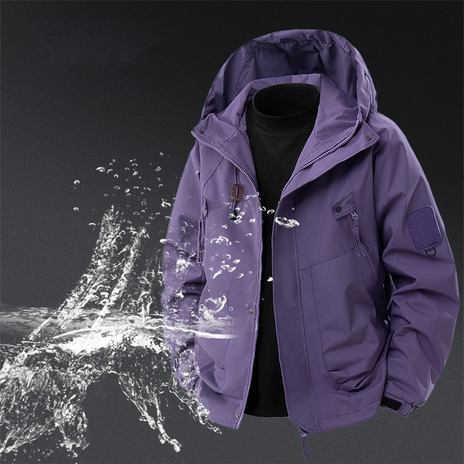 DAFPZW Mens Windbreaker Jackets Lightweight Waterproof Hooded Rain ...