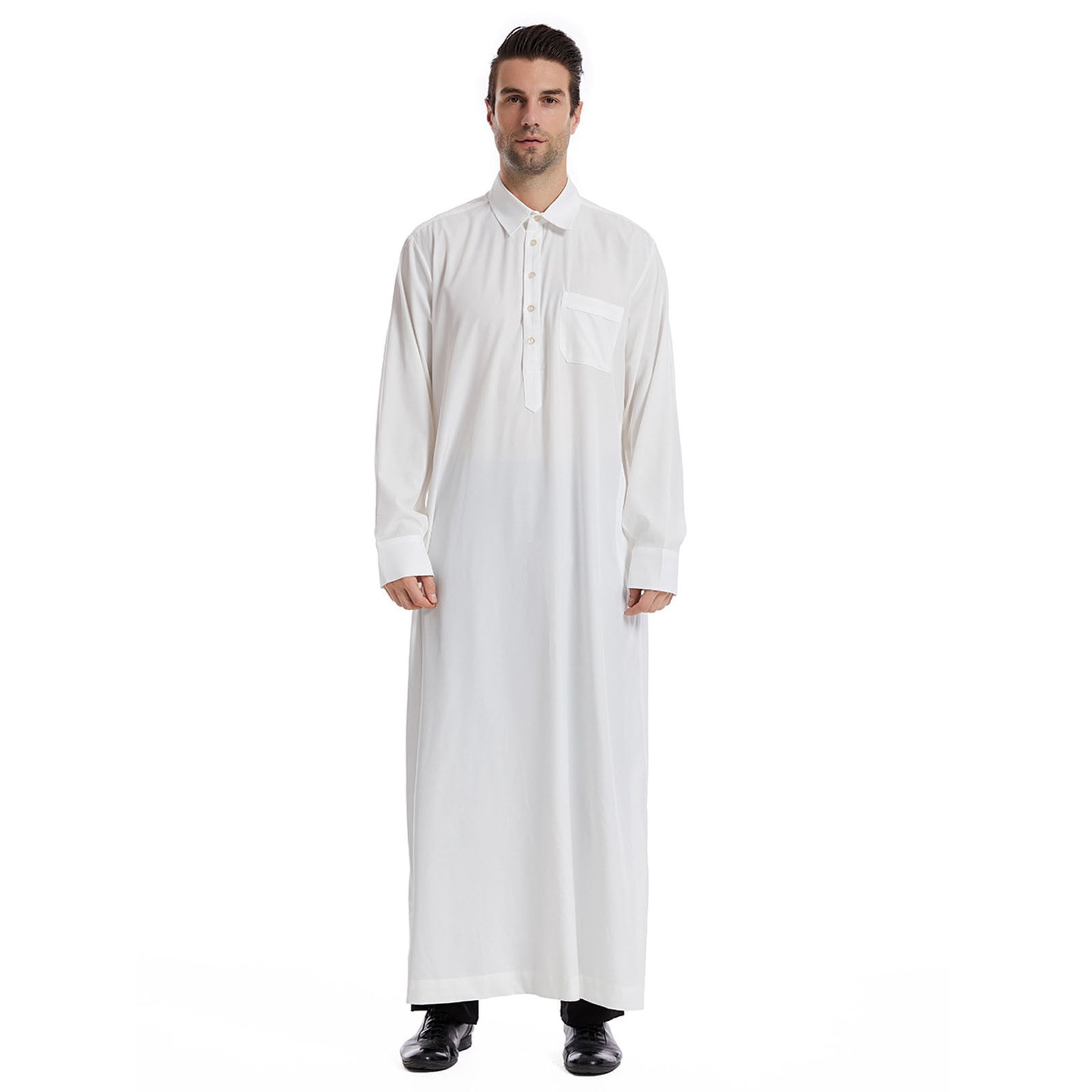 DAFPZW Muslim Thobe for Men Button down Caftans Lightweight Beach Long ...
