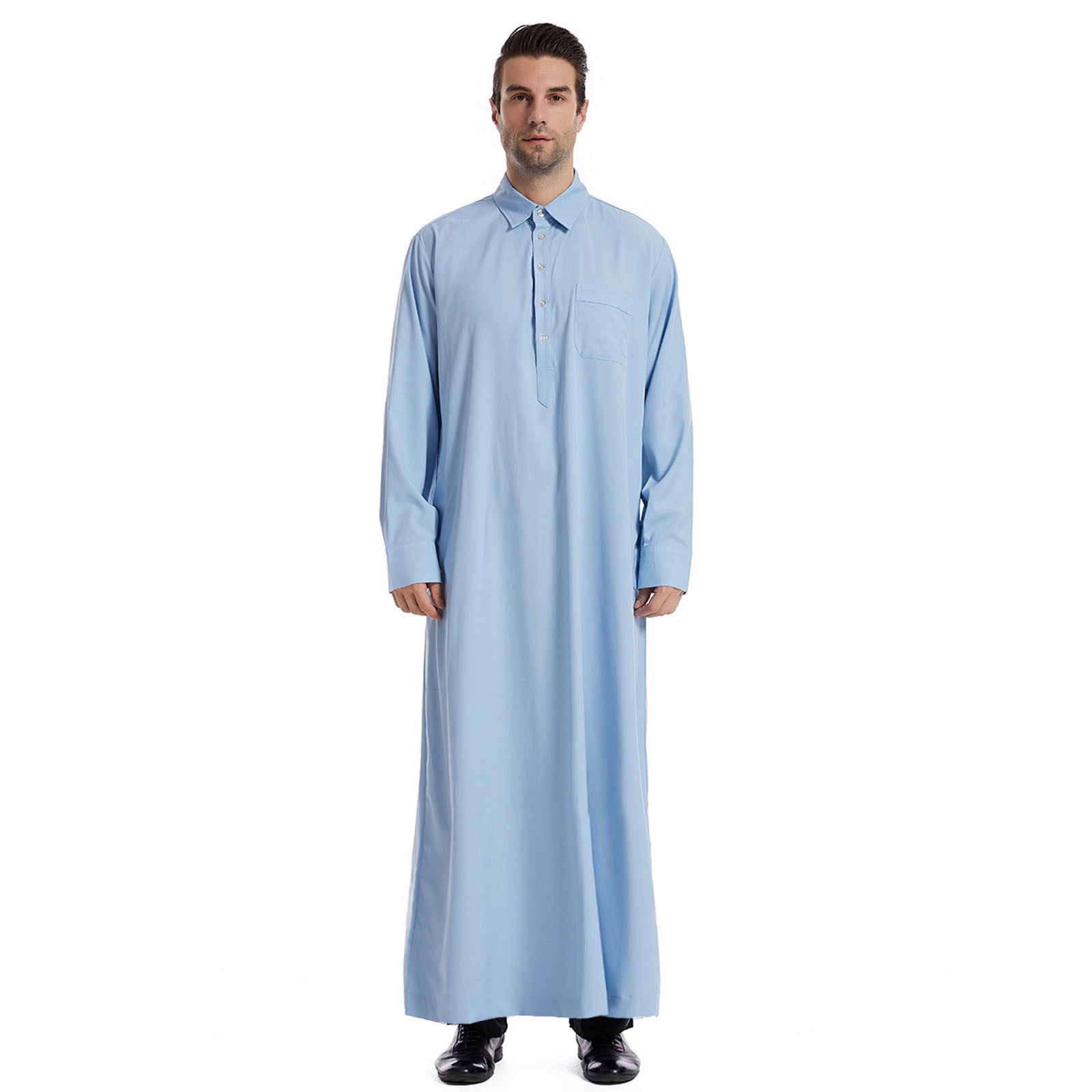 DAFPZW Muslim Thobe for Men Button down Caftans Lightweight Beach Long ...