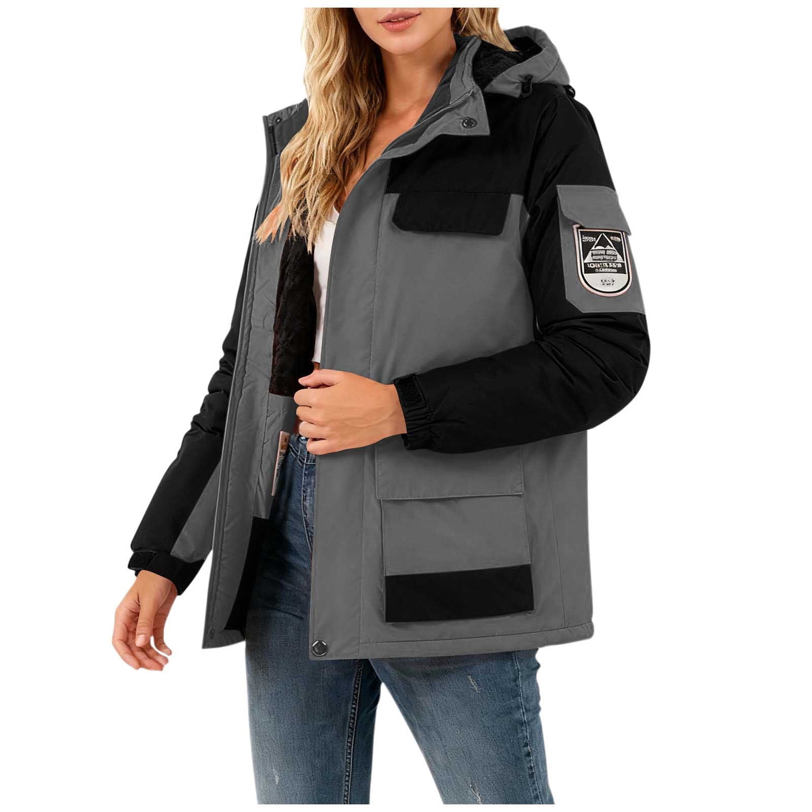 DAFPZW Puffer Jackets for Women Color Block Fashion Quilted Coat Long ...