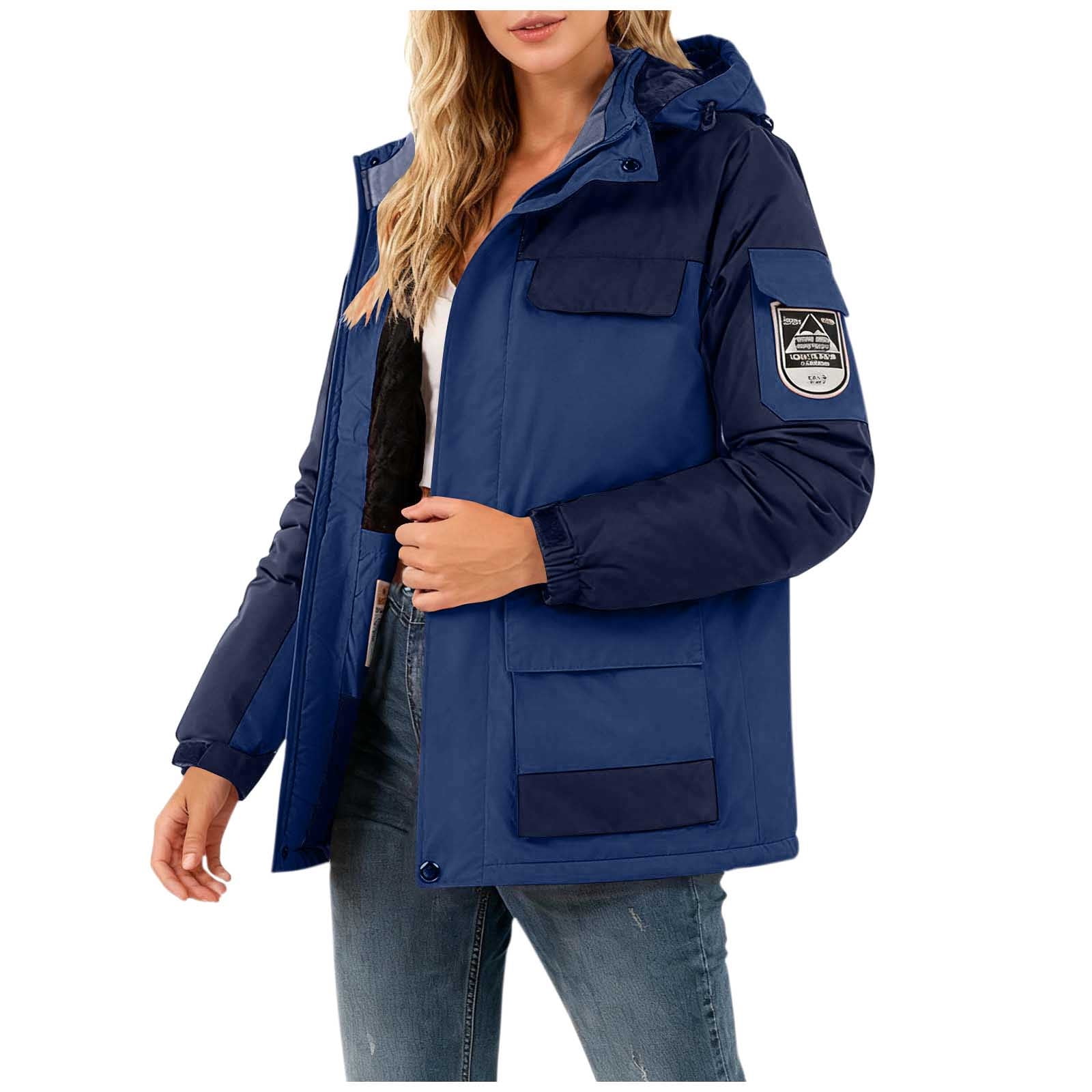 DAFPZW Puffer Jackets for Women Color Block Fashion Quilted Coat Long ...