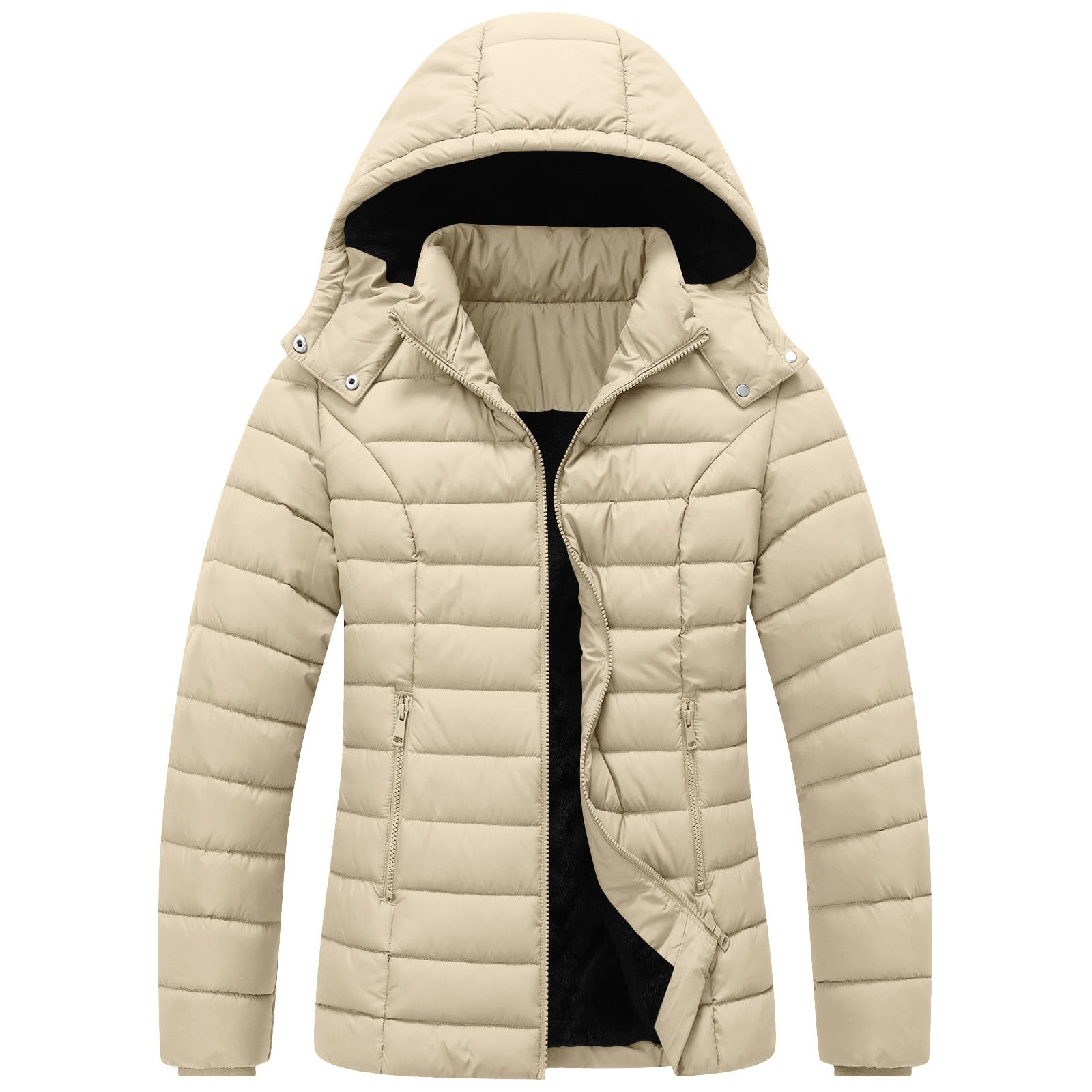 DAFPZW Quilted Lightweight Jackets for Women Winter Coats Hooded Full ...
