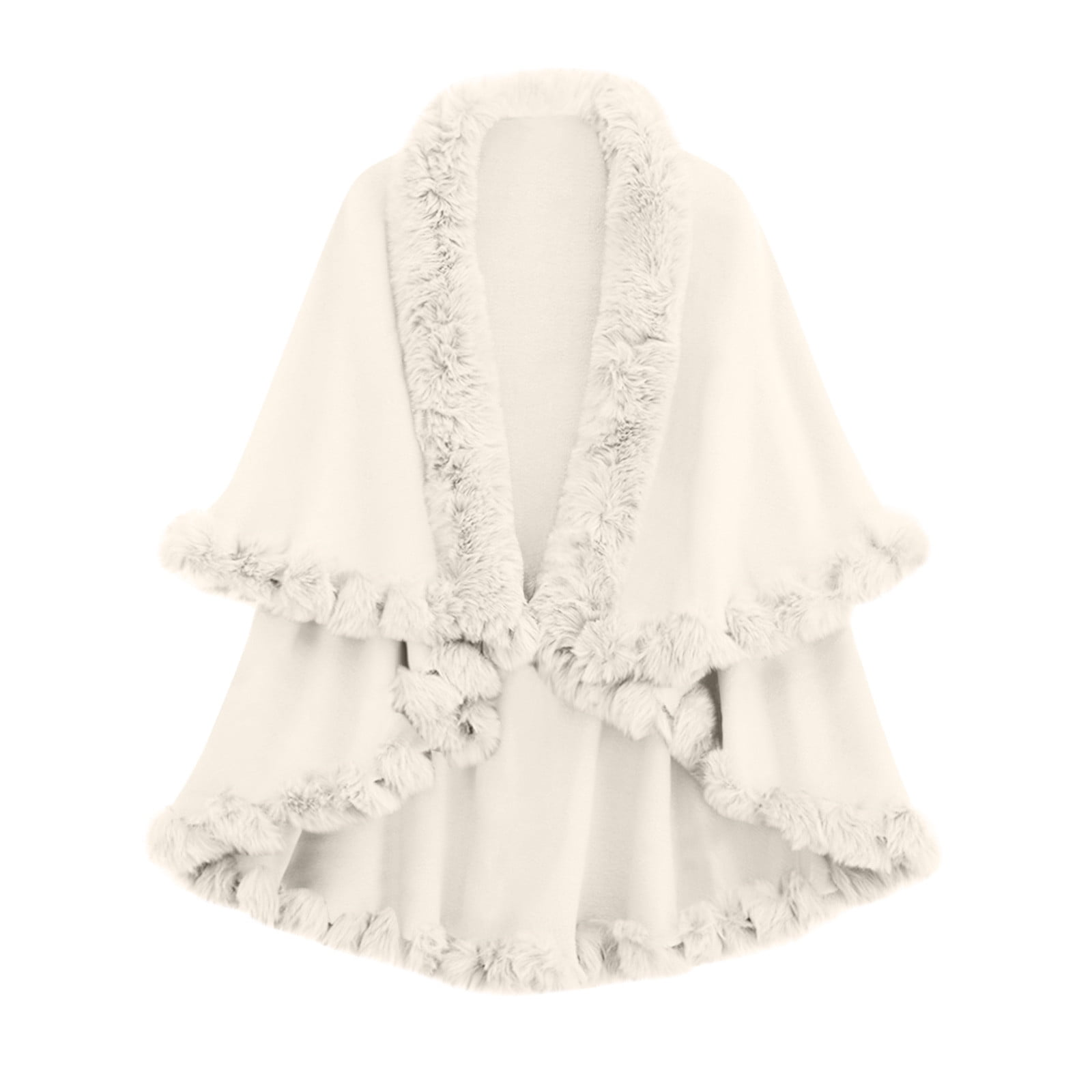 DAFPZW Renaissance Cape Coat for Women Faux Fur Trim Layers Medieval ...