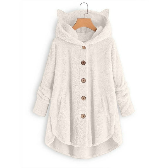 DAFPZW Sherpa Jacket for Women Cat Ear Hooded Fleece Jackets 2026 Fall ...