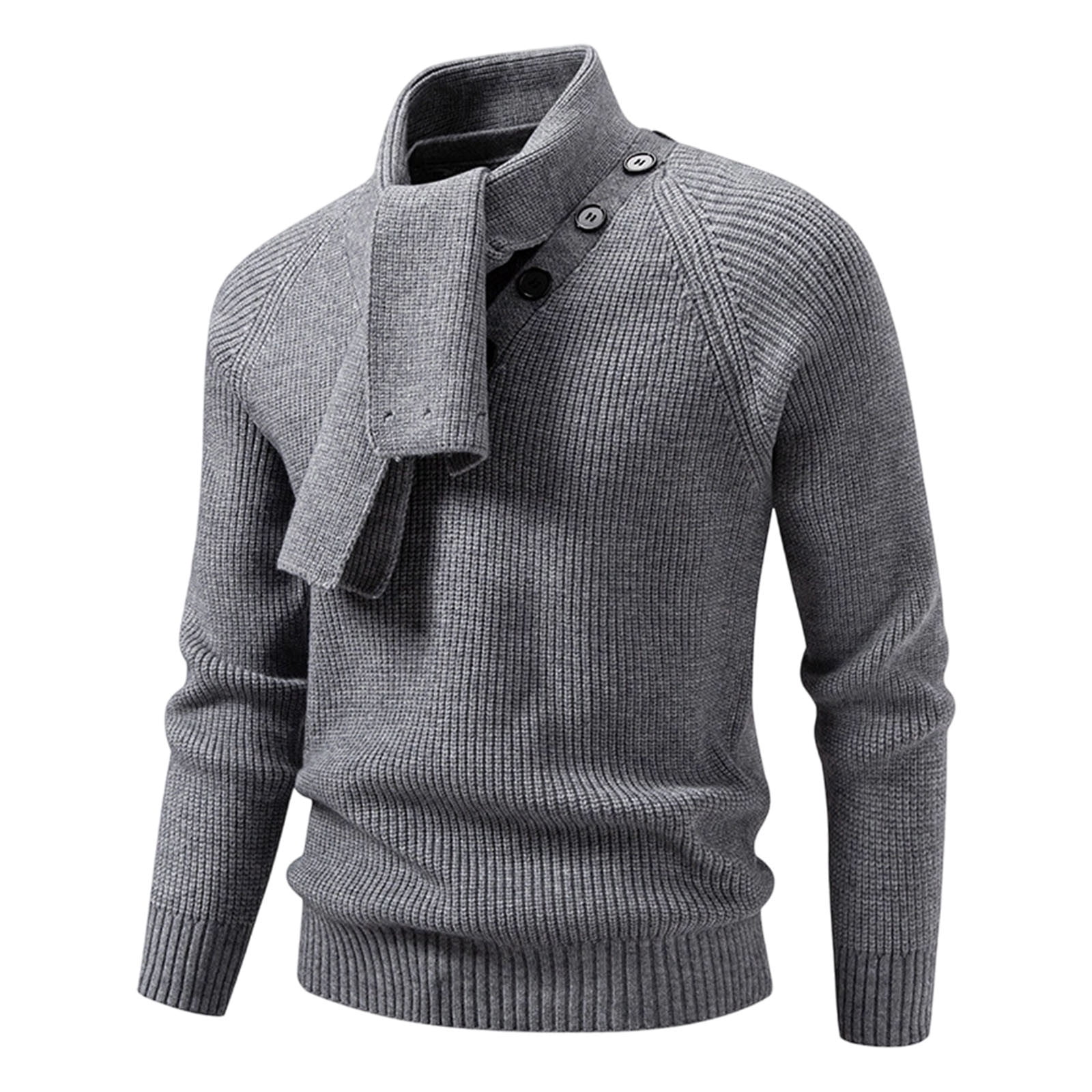 DAFPZW Sweater for Men Classic Mock Neck Knit Sweater Turtleneck Fall ...