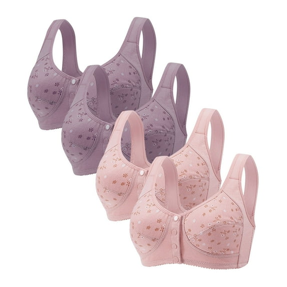 DAFPZW Wireless Front Closure Bra for Women Daisy Comfort Push Up Bras ...