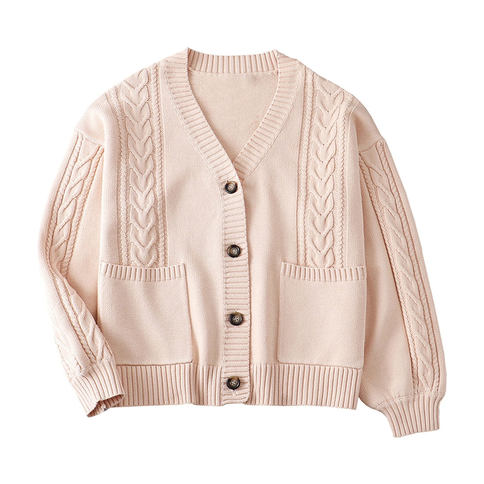 DAFPZW Women Cardigan Sweaters V-Neck Button Down Long Sleeve Outwear ...