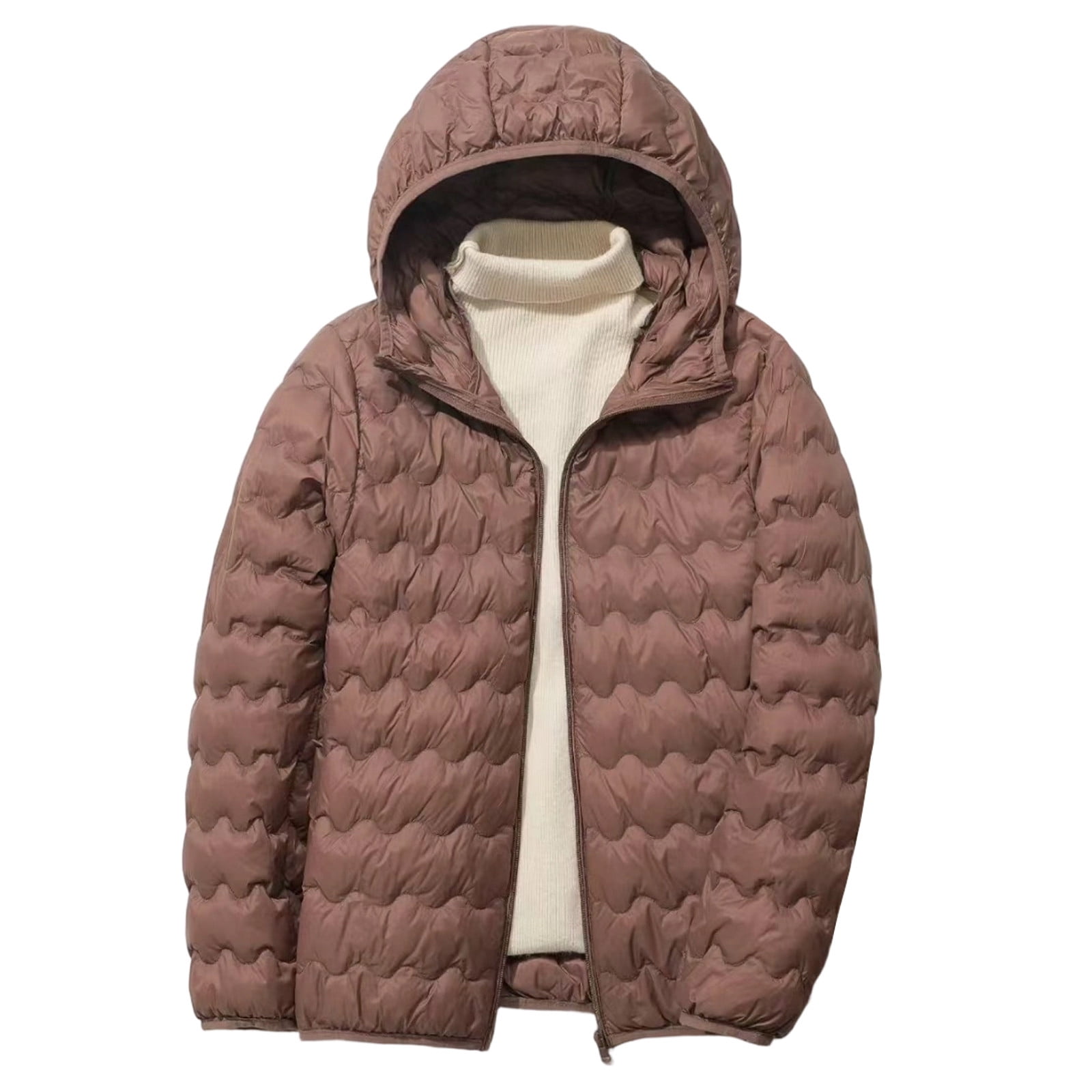 DAFPZW Women Puffer Jacket Fashion Long Sleeve Qulited Jacket Trendy ...