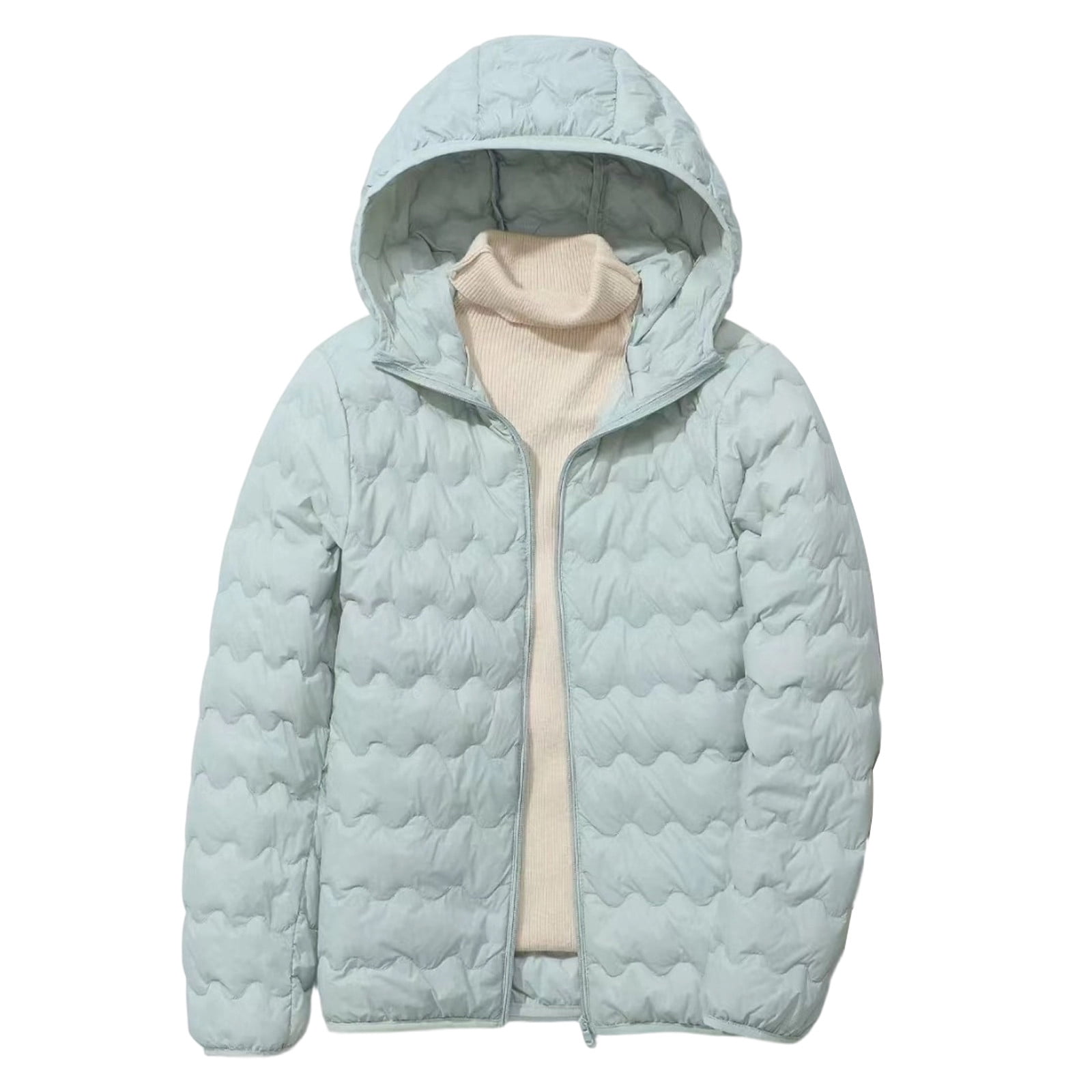 DAFPZW Women Puffer Jacket Fashion Long Sleeve Qulited Jacket Trendy ...