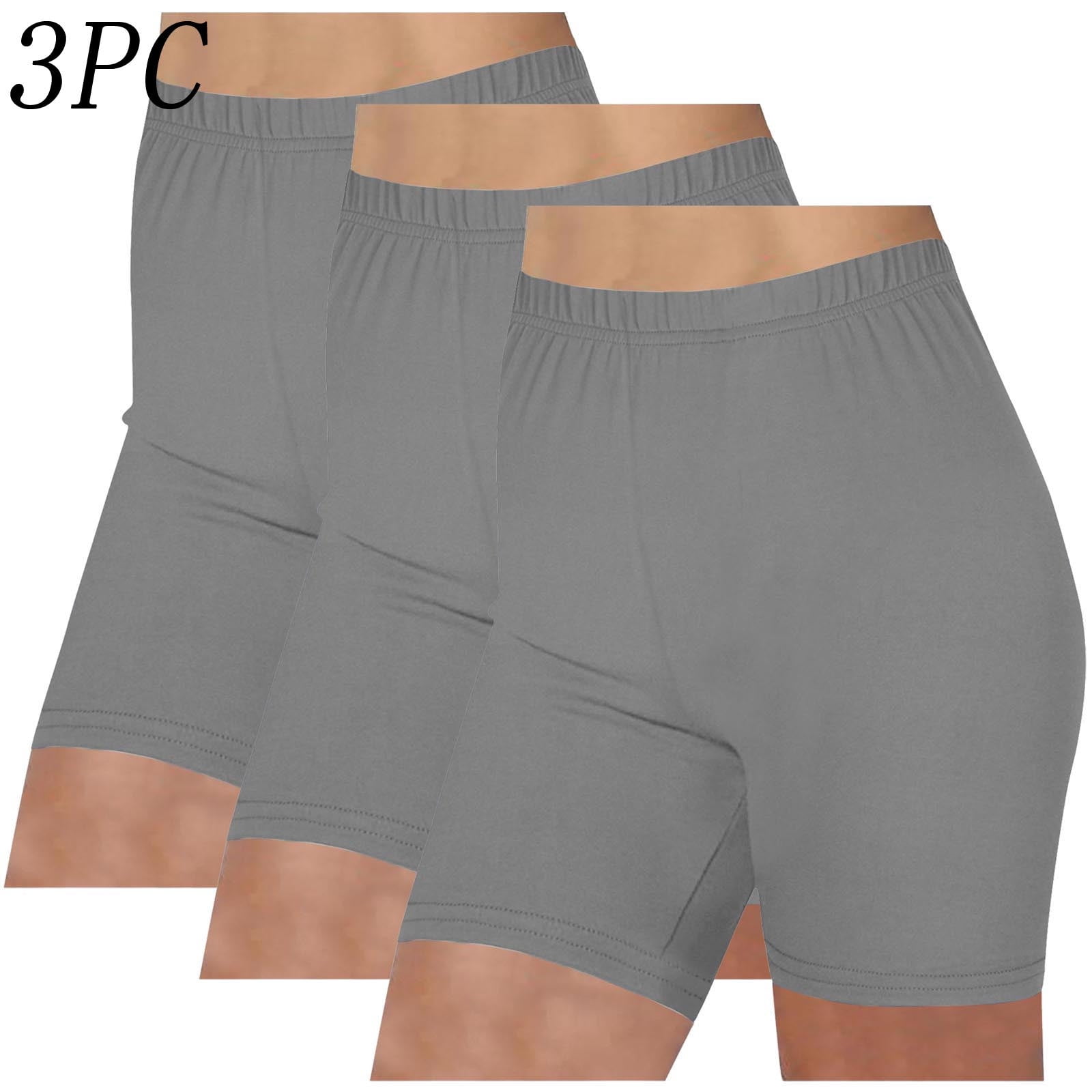 DAFPZW Women's 3 Pack Soft Yoga Bike Shorts Basic Solid Comfy Elastic Waist Leggings Stretch ...