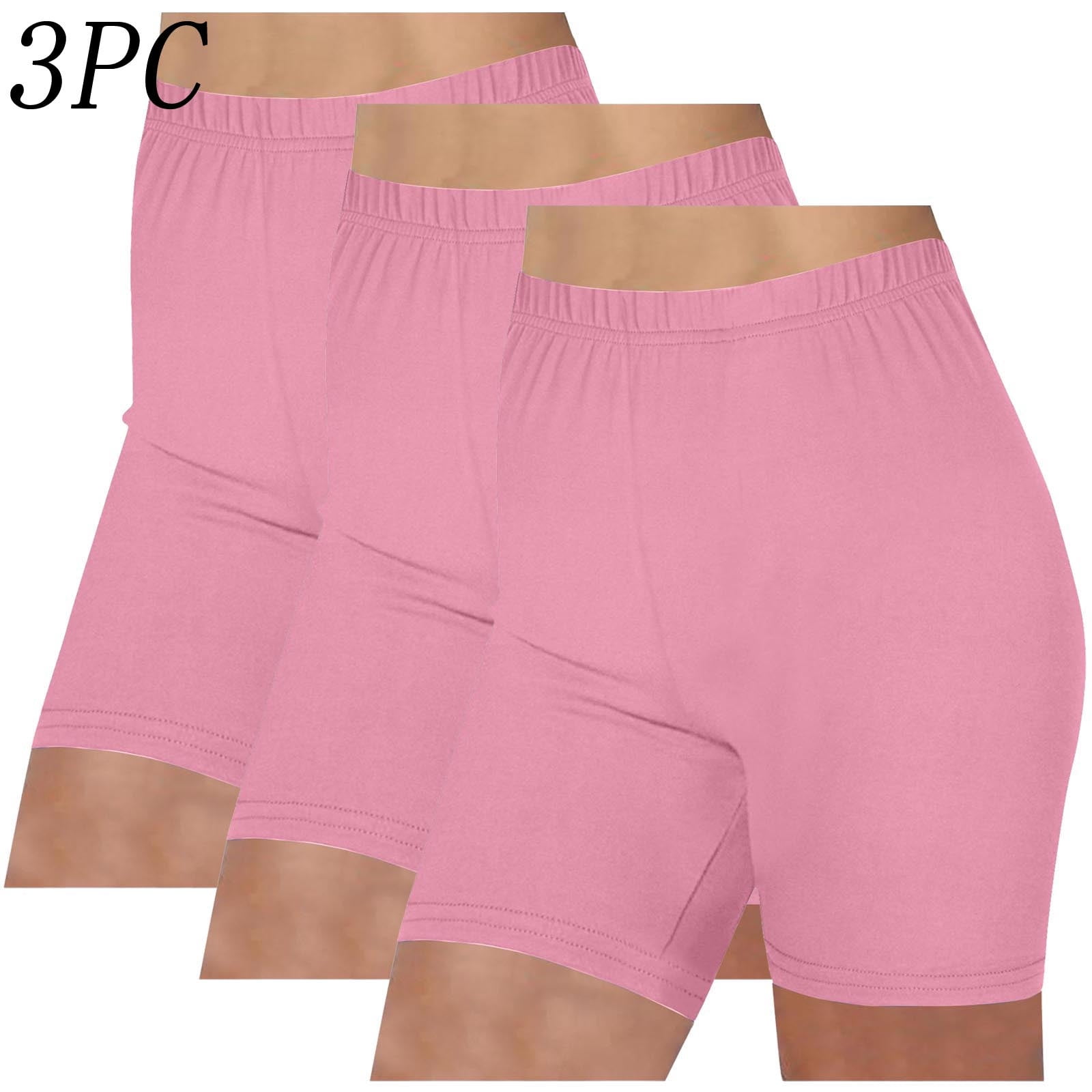 DAFPZW Women's 3 Pack Soft Yoga Bike Shorts Basic Solid Comfy Elastic Waist Leggings Stretch ...