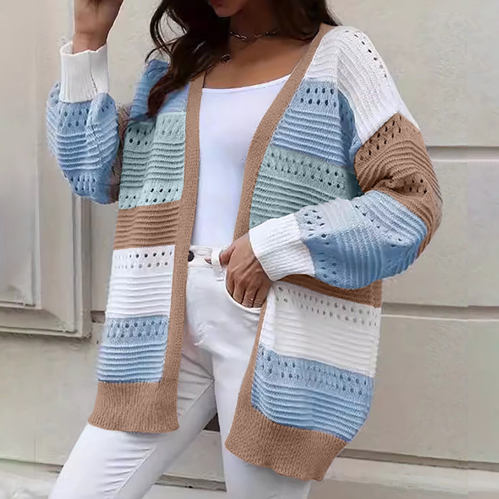 DAFPZW Women's Cardigan Sweater Casual Loose Lightweight Fall Winter ...