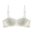 DAFPZW Women's Floral Lace Unlined Balconette Demi-Cup Underwire Sheer ...