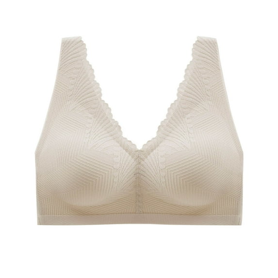 DAFPZW Women's No Underwire Floral Lace Bralettes Wide Straps ...