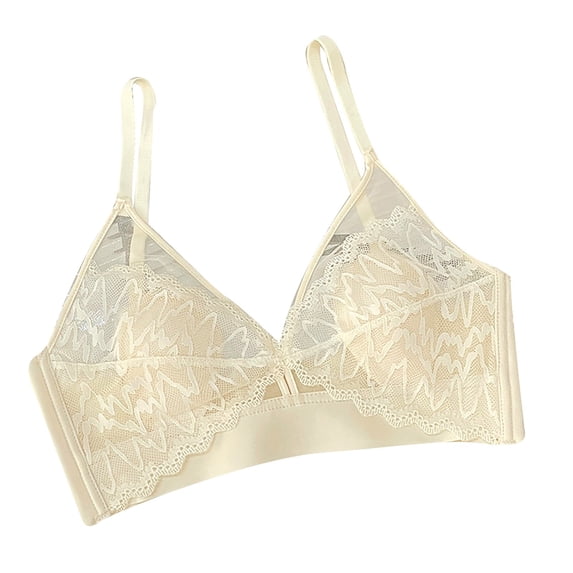 DAFPZW Women's No Underwire Spaghetti Strap Bra Plunging Bralette Sheer ...