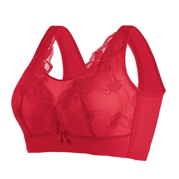 DAFPZW Women's Solid Floral Lace Wireless Bra Full Coverage Push Up ...