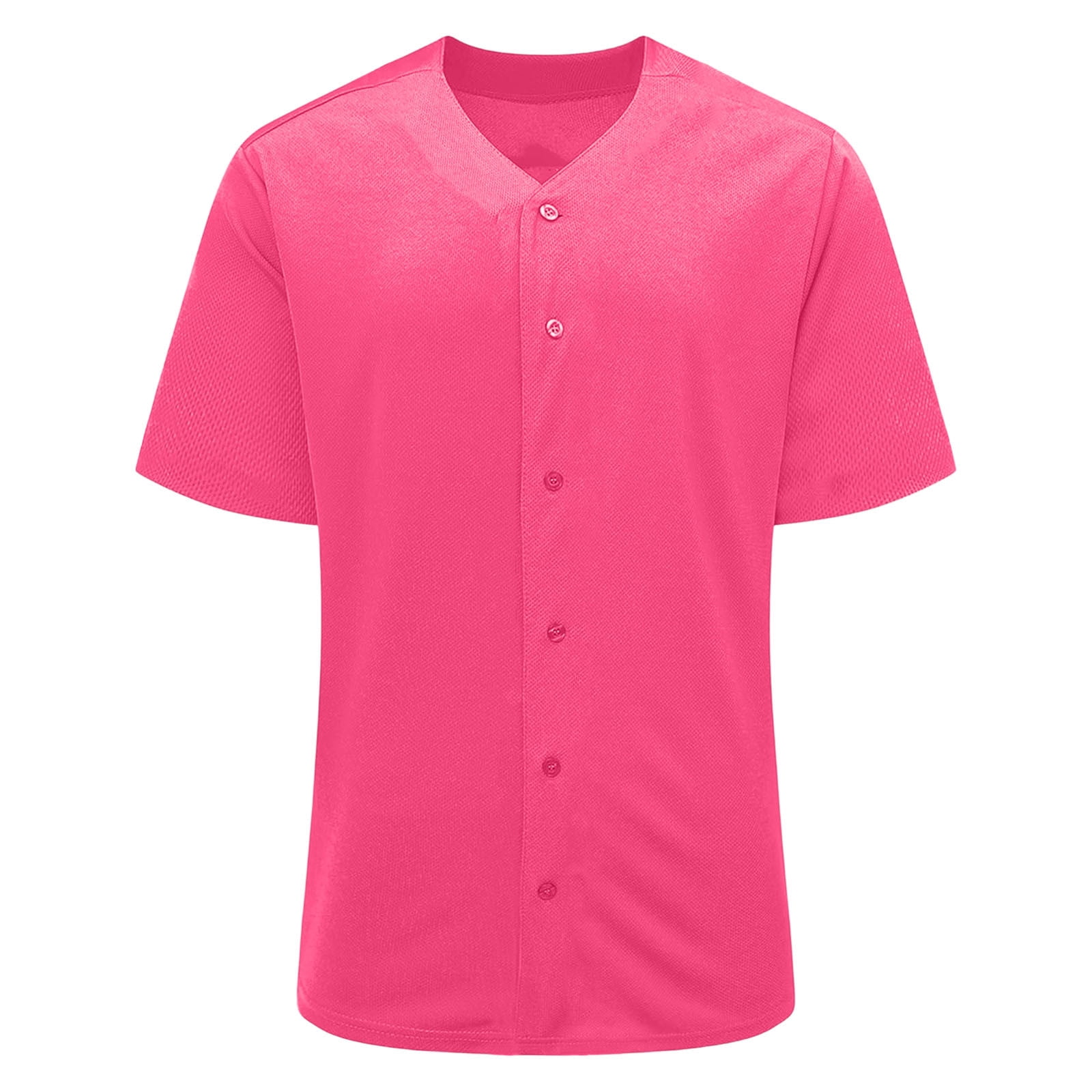 DAFPZW Womens Baseball Jerseys Button Down Plain Solid Color Short ...