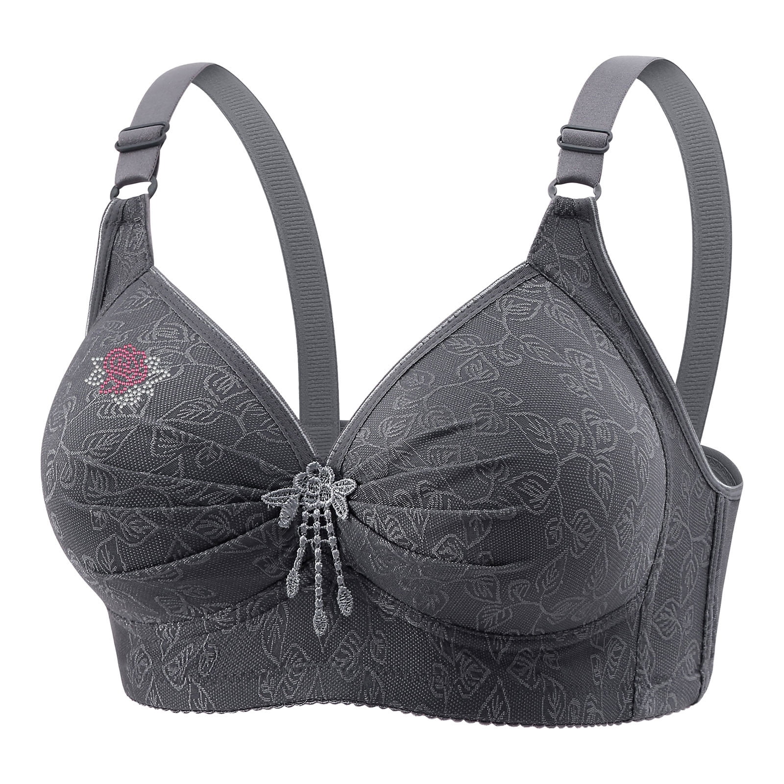 DAFPZW Womens Casual Everyday Bras Comfort Wireless Bra Vintage Floral ...
