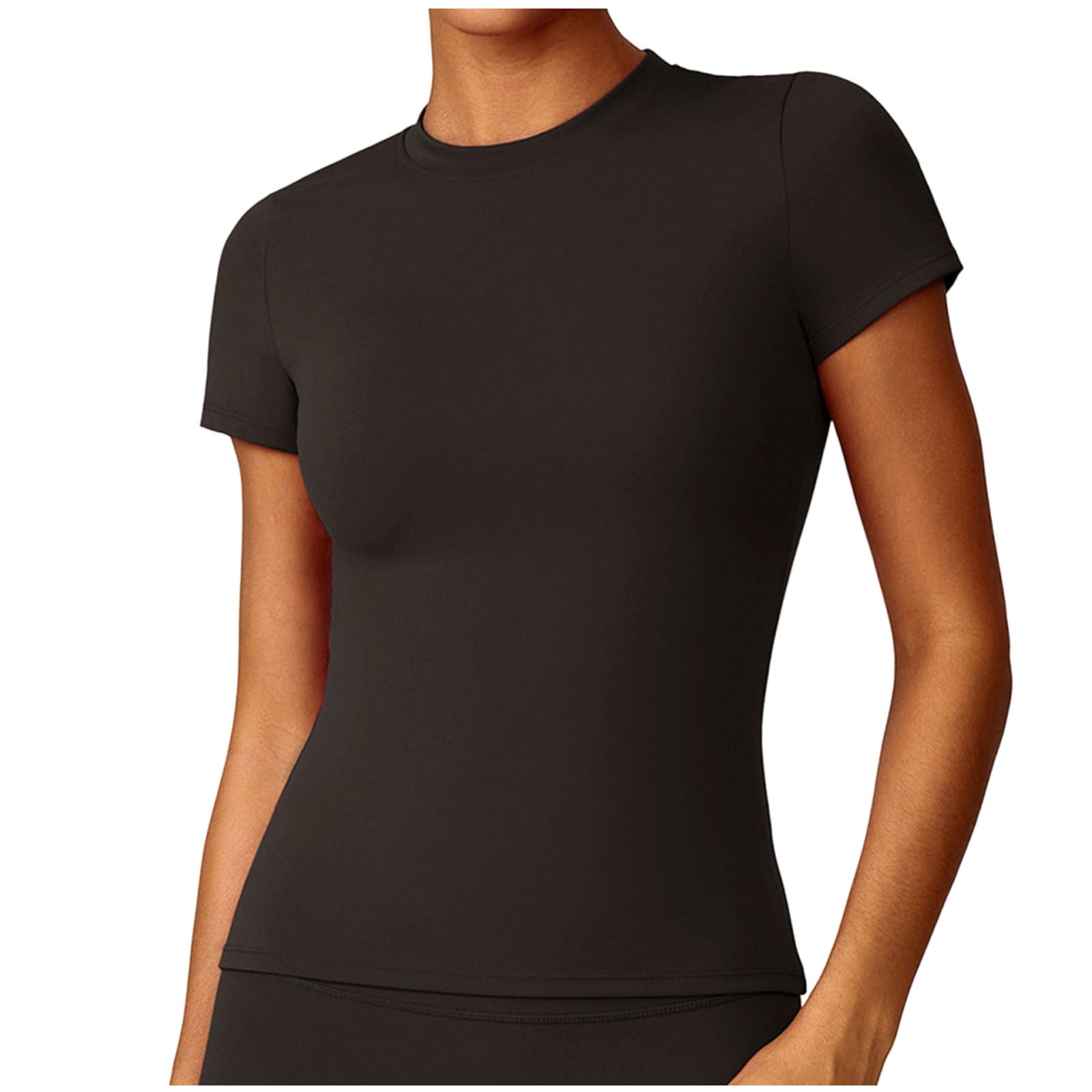 DAFPZW Womens Short Sleeve T-Shirts Basic Summer Workout Tops Crew Neck ...