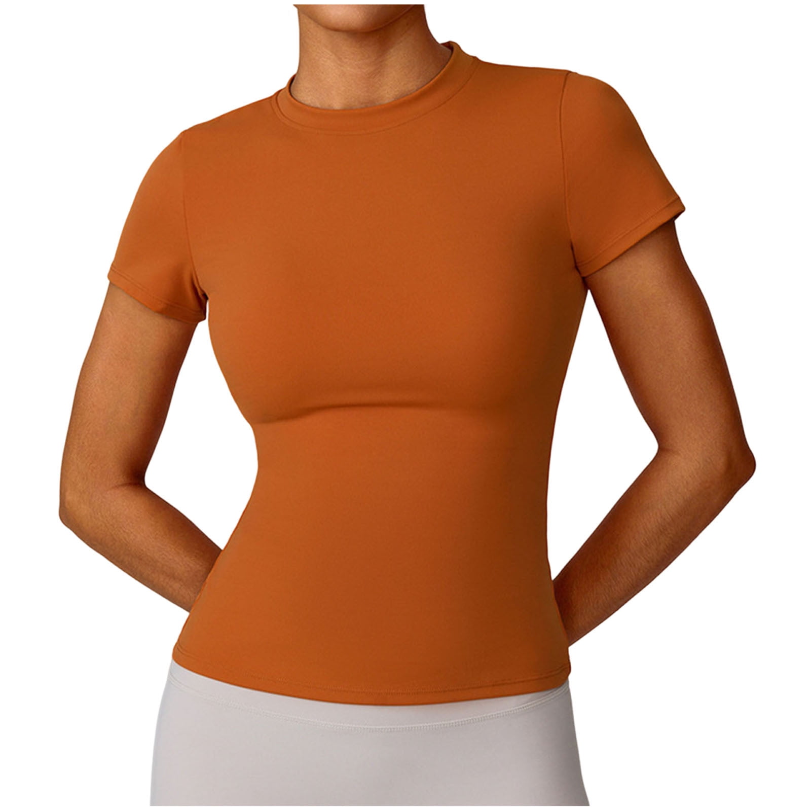 DAFPZW Womens Short Sleeve T-Shirts Basic Summer Workout Tops Crew Neck ...