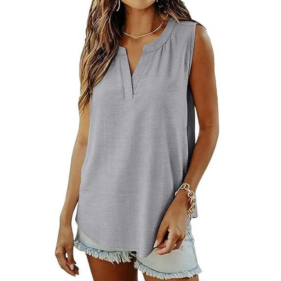 DAFPZW Womens Tank Tops Workout V-Neck Tees Spring Summer Sleeveless ...