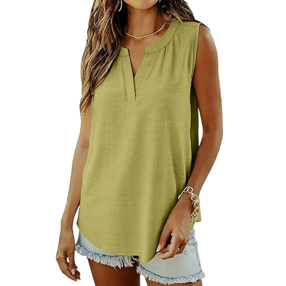 DAFPZW Womens Tank Tops Workout V-Neck Tees Spring Summer Sleeveless ...