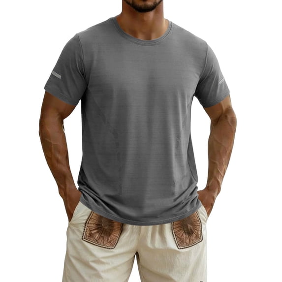 DAFPZW Workout Shirts for Men Moisture Wicking T-Shirt Summer Running ...