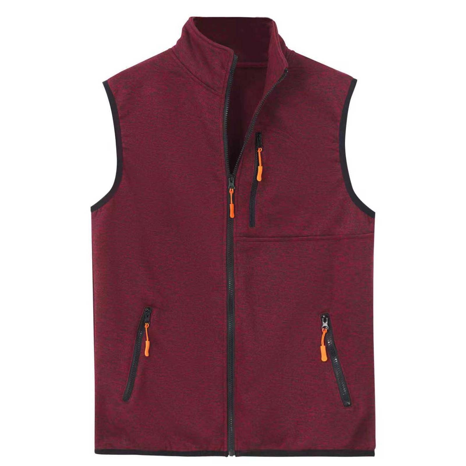 DAFPZW Zip Up Fishing Vest for Men Stand Collar Outdoor Sleeveless ...