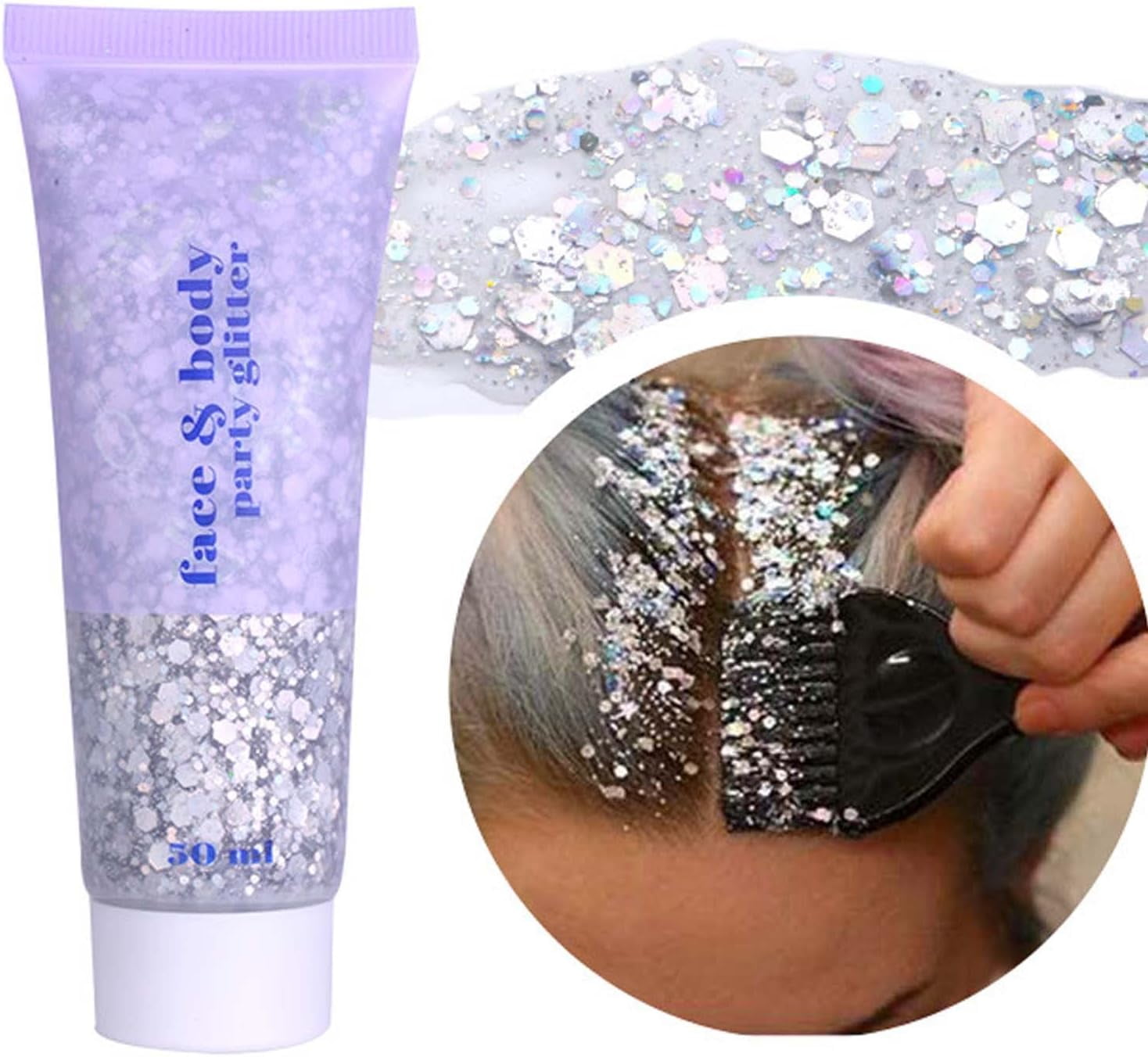 Dageda Body Glitter Gel Face Glitter Body Gel Sequins Shimmer Liquid Eyeshadow Chunky Glitter