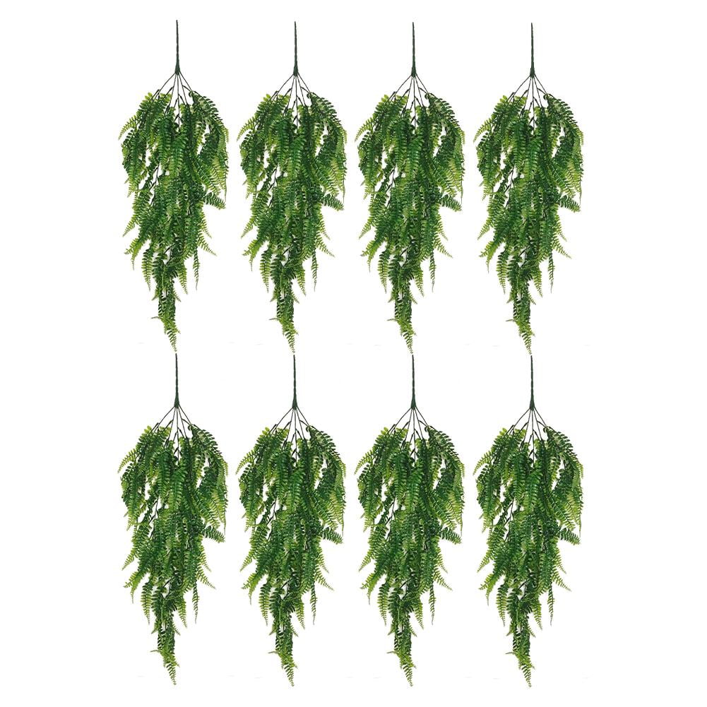 DAGESVGI Artificial Hanging Ferns Plants Vine Fake Ivy Boston Outdoor ...