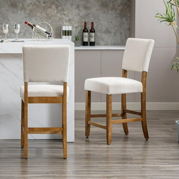 DAGONHIL 24 Inches Counter Height Bar Stools Set of 2, Upholstered ...