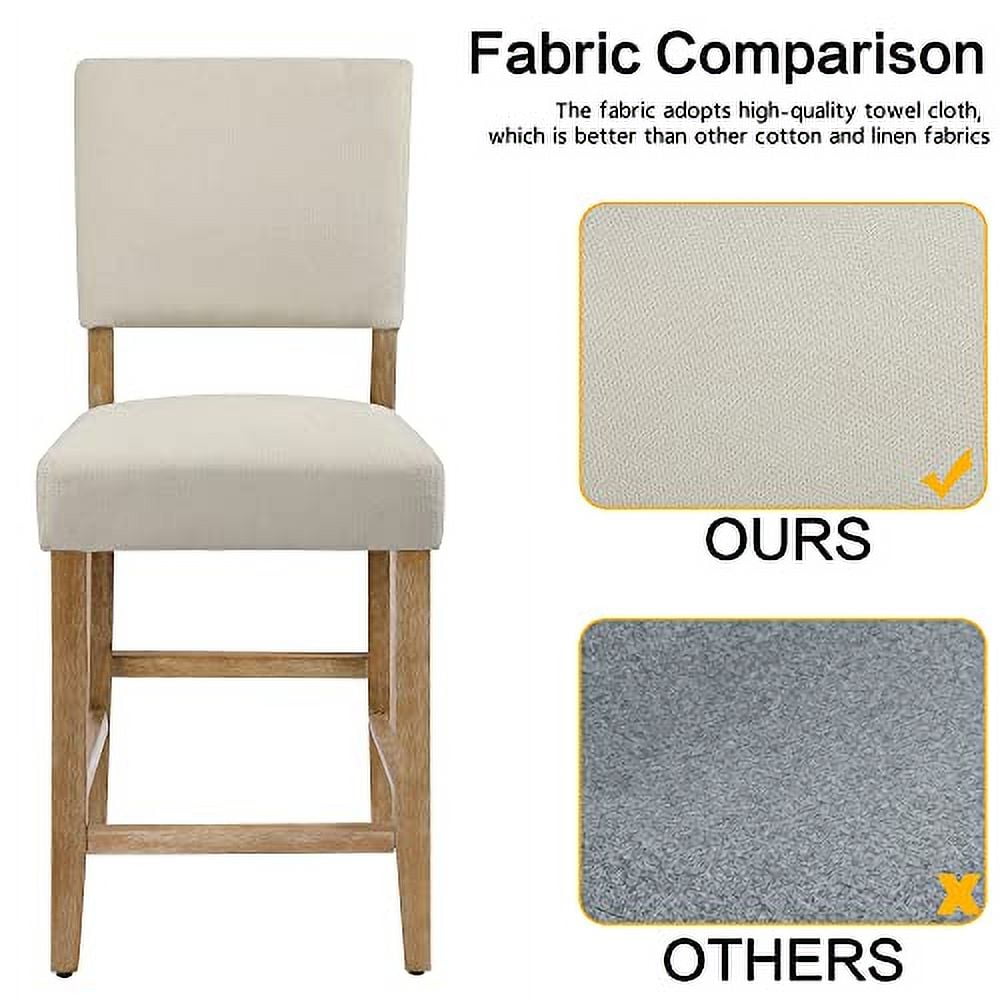 DAGONHIL 24 Inches Counter Height Bar Stools Set of 2, Upholstered ...