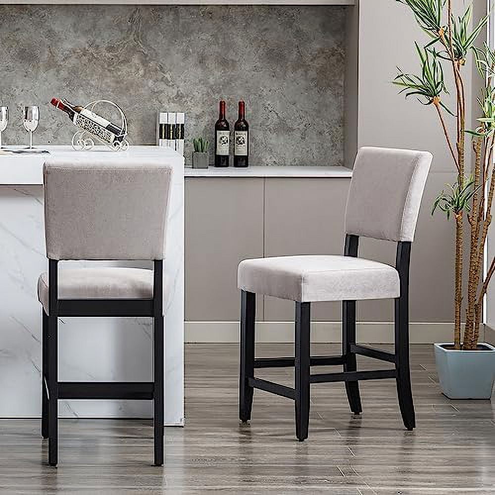 DAGONHIL 24 Inches Counter Height Bar Stools Set of 2, Upholstered ...