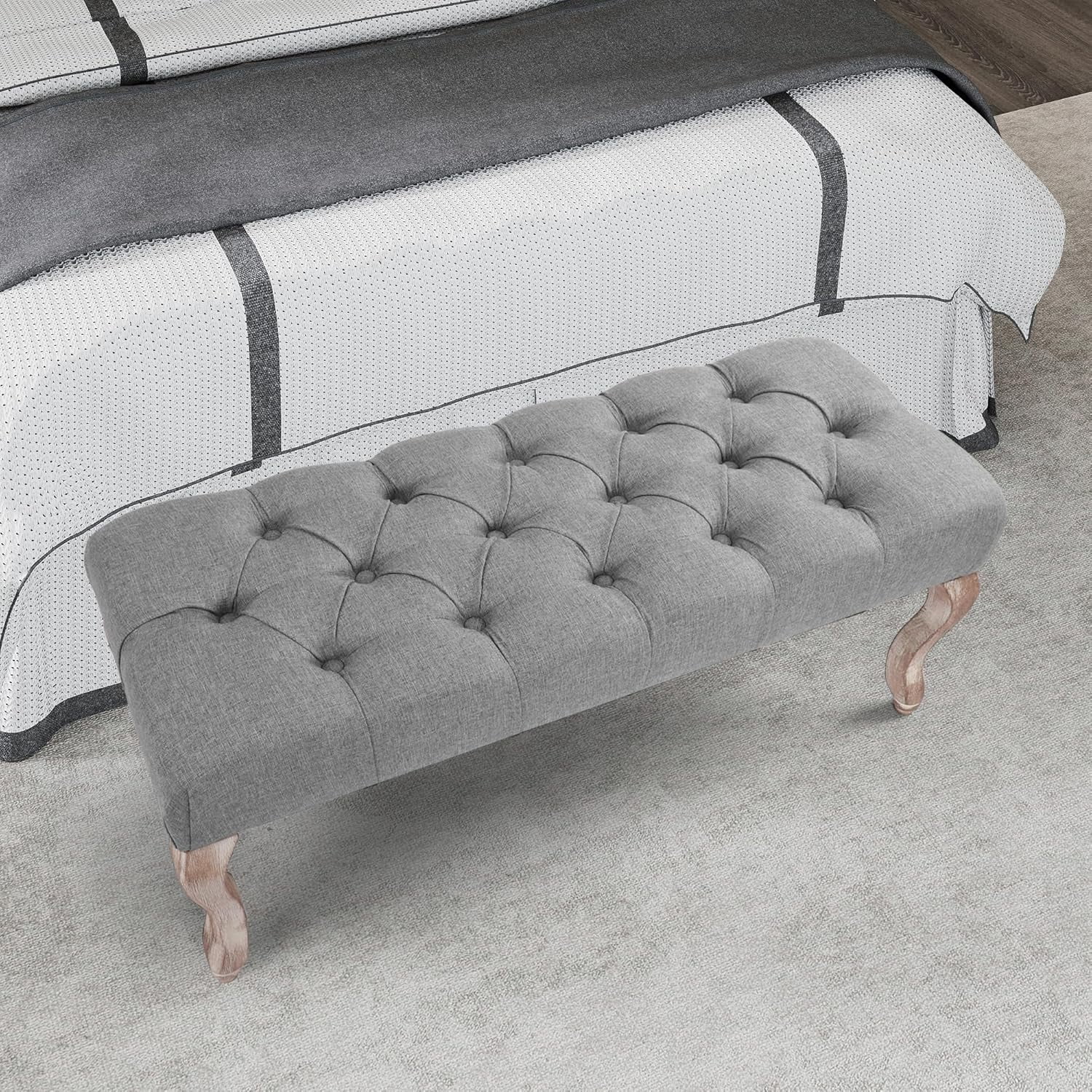 DAGONHIL Bedroom End of Bed Bench Entryway Footstool Window Bench ...