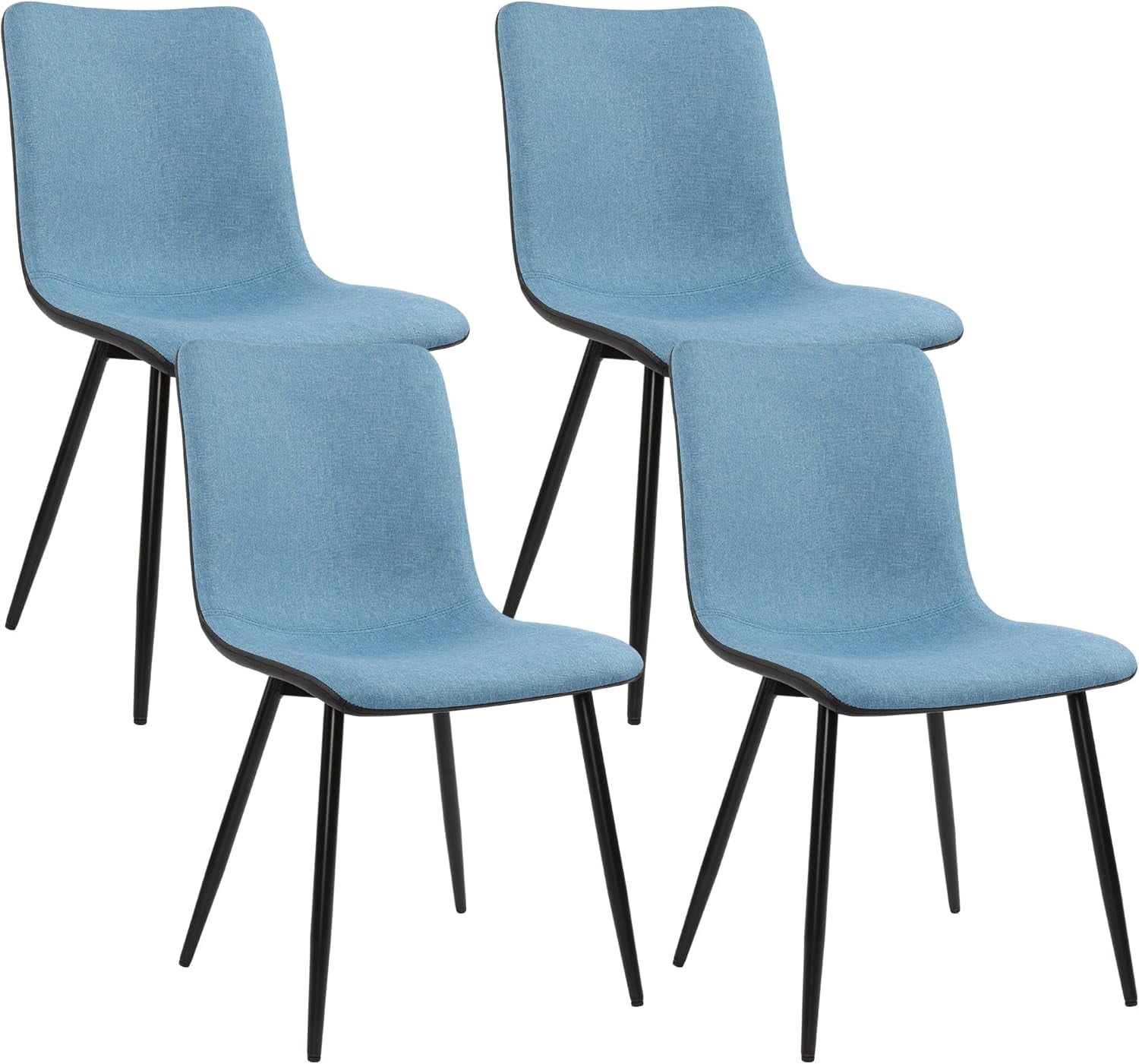 DAGONHIL Dining Chairs for Kitchen Linen Fabric Modern Side Chairs with ...