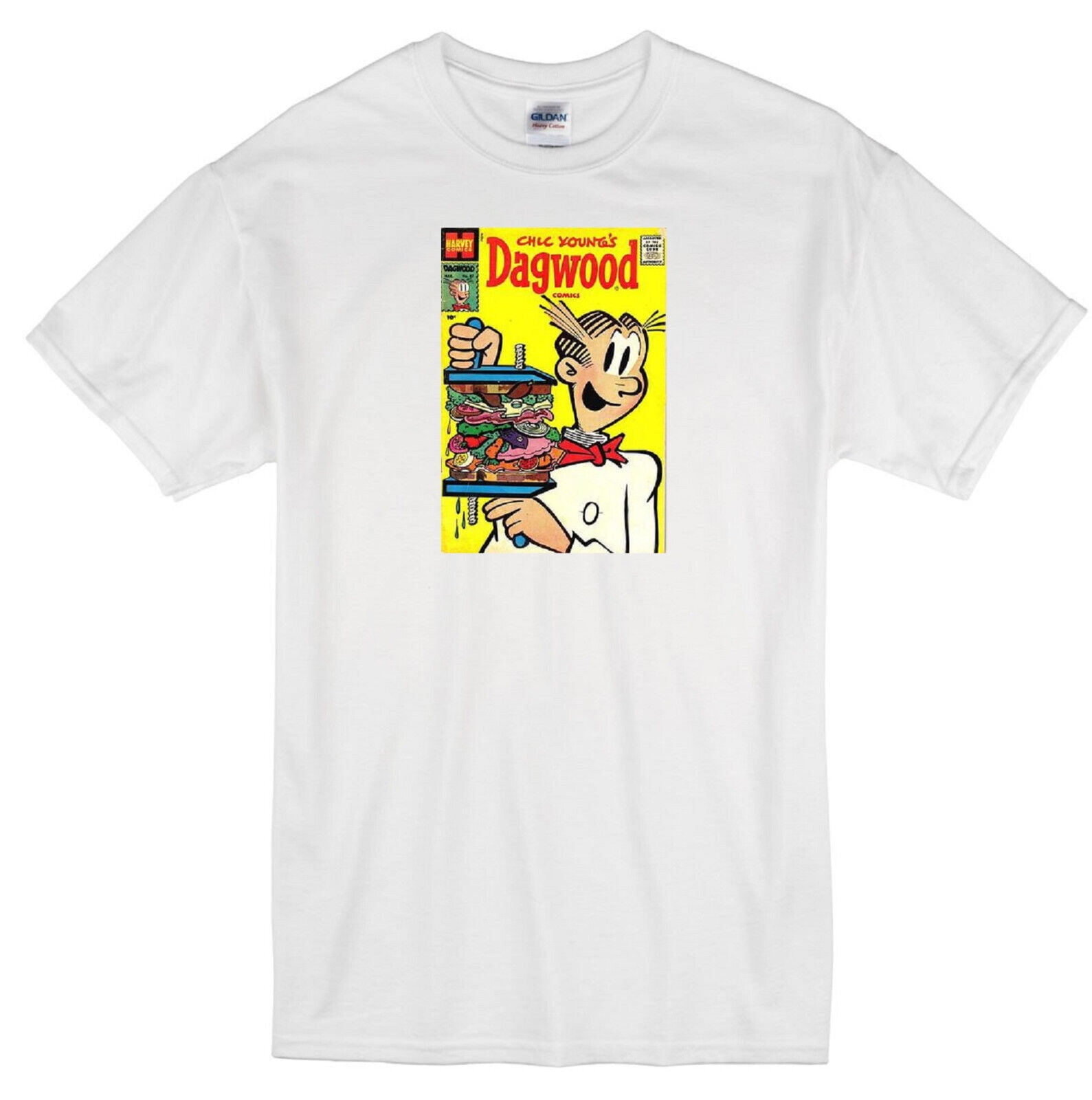 DAGWOOD BUMSTEAD SANDWICH HARVEY COMIC BOOK CARTOON BLONDIE RETRO WHITE ...