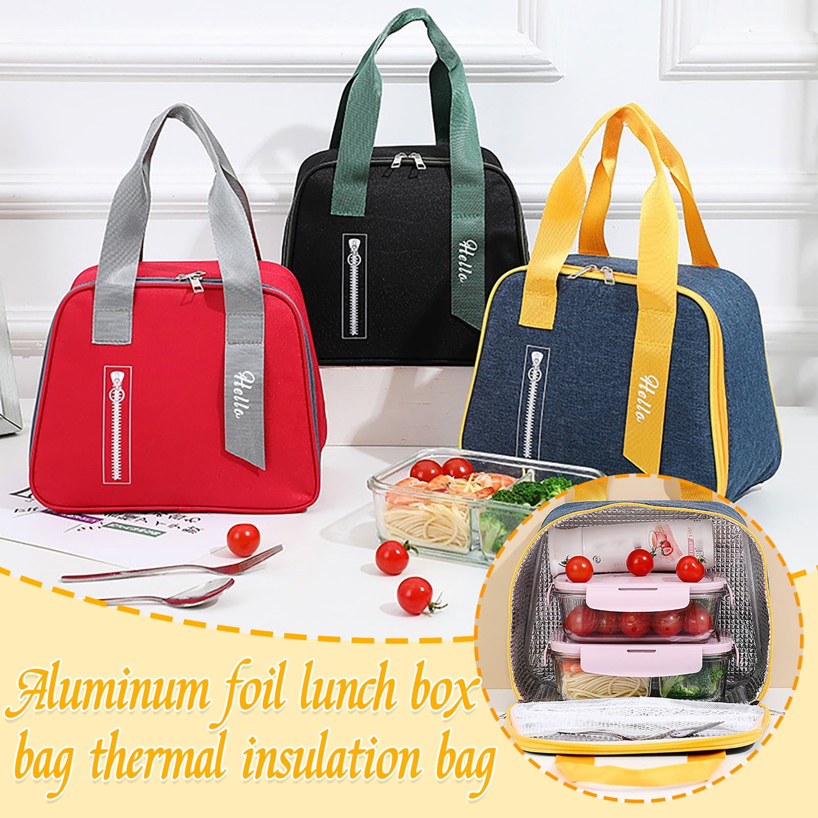 DAILIHIVE Insulated Lunch Bag,Lunch Bag Portable Outdoor Japanese Lunch ...