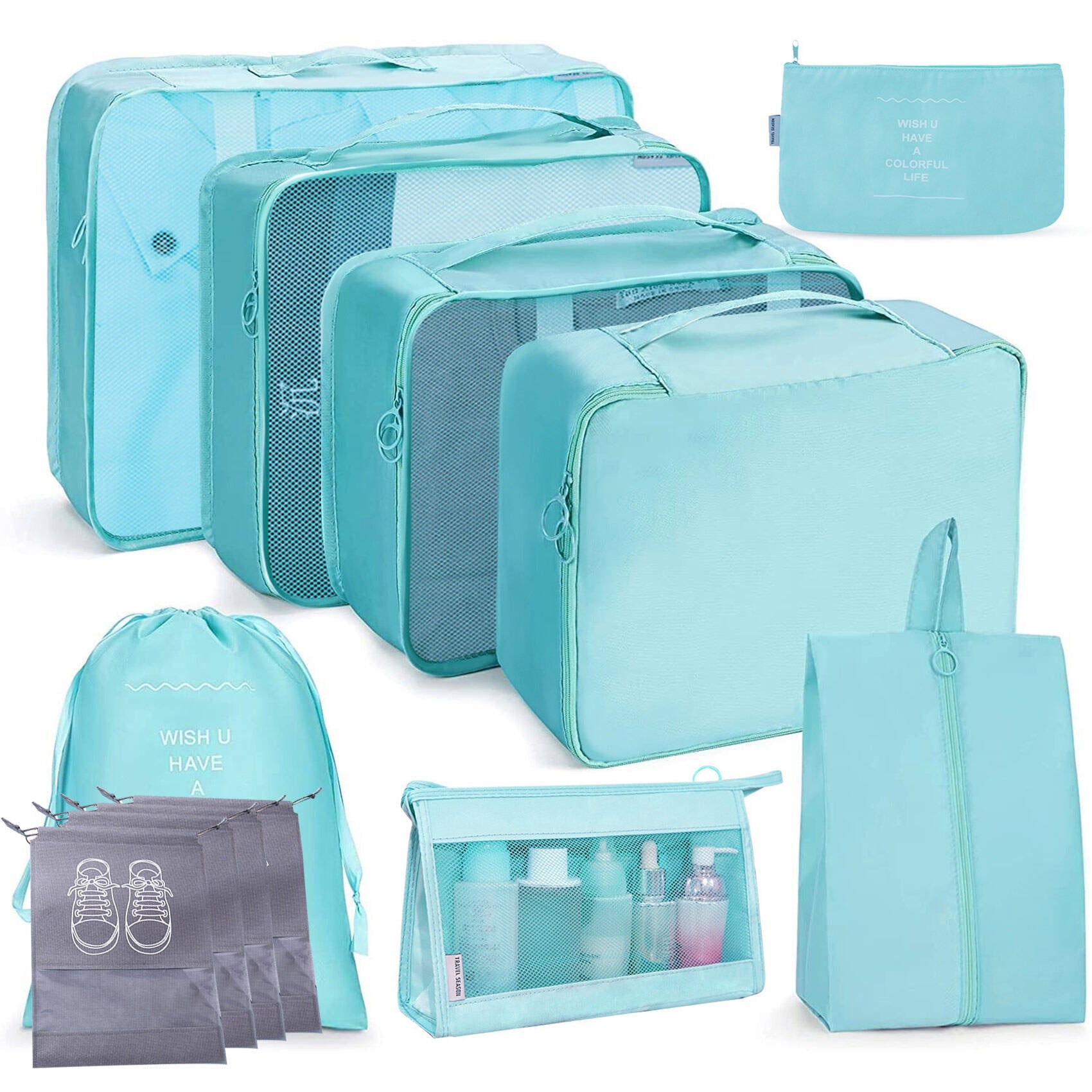 DAILISHA 12 Pack Packing Cubes Set - Luggage Packing Organizers for ...