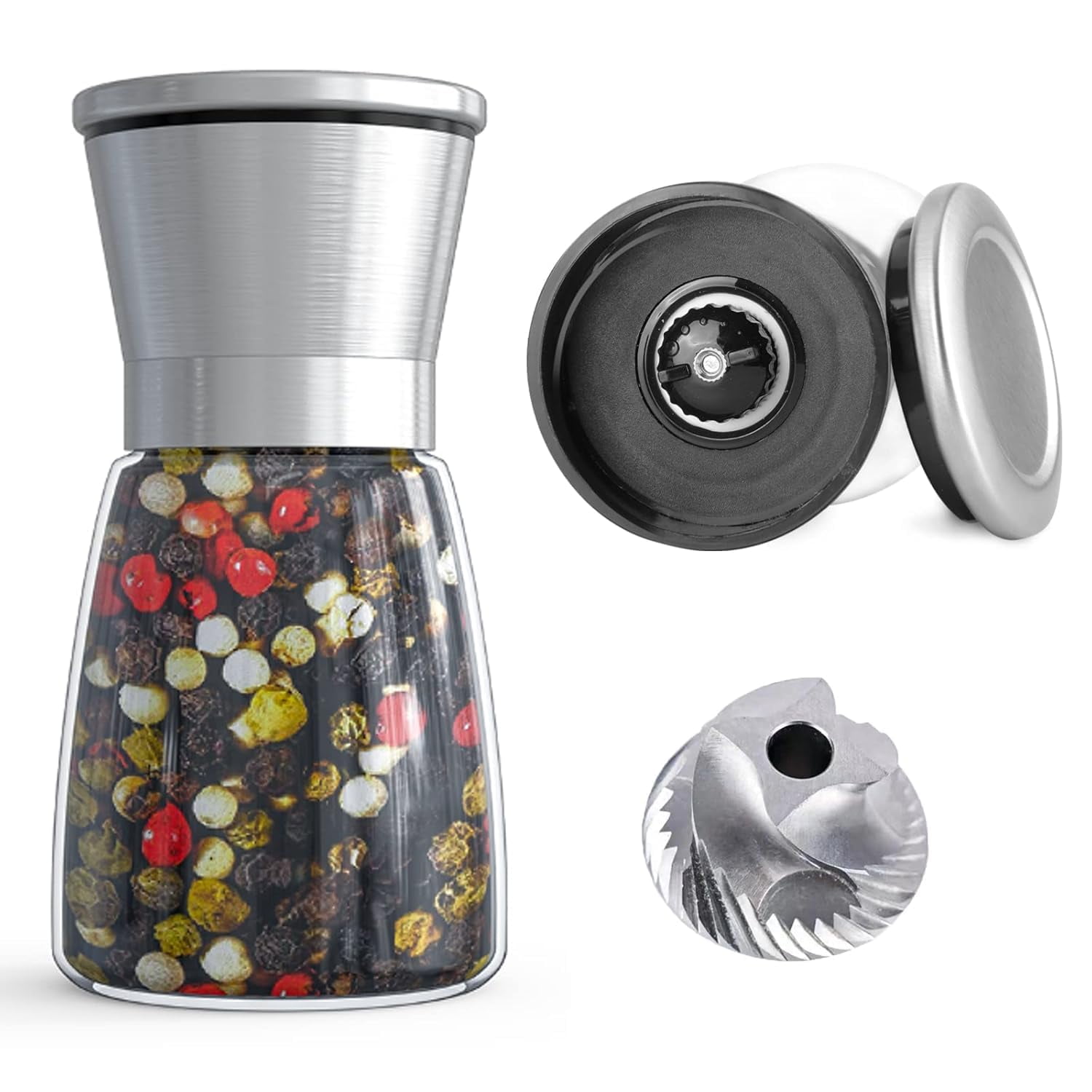 DAINTY DEN Professional Pepper Grinder with Germany Hardened Carbon ...