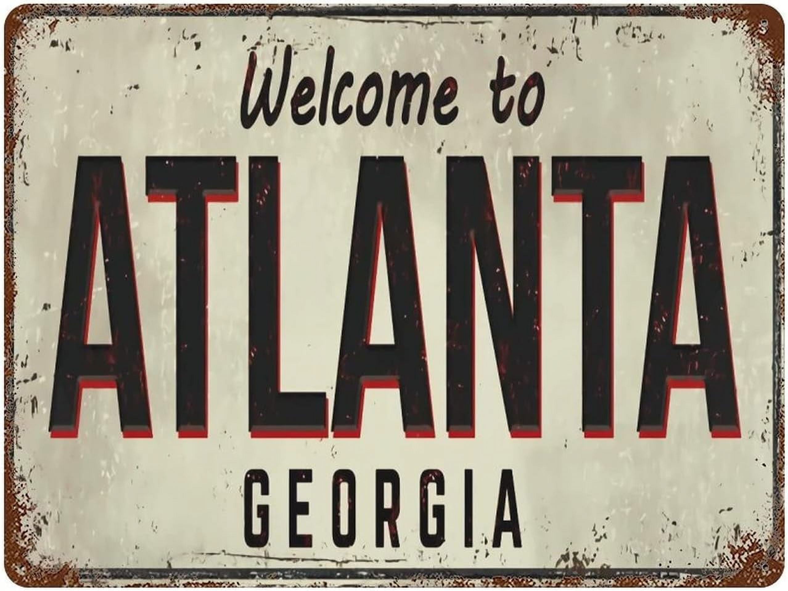 DAIWUGOU Wall Decor Tin Sign Welcome to atlanta vintage Iron Painting ...