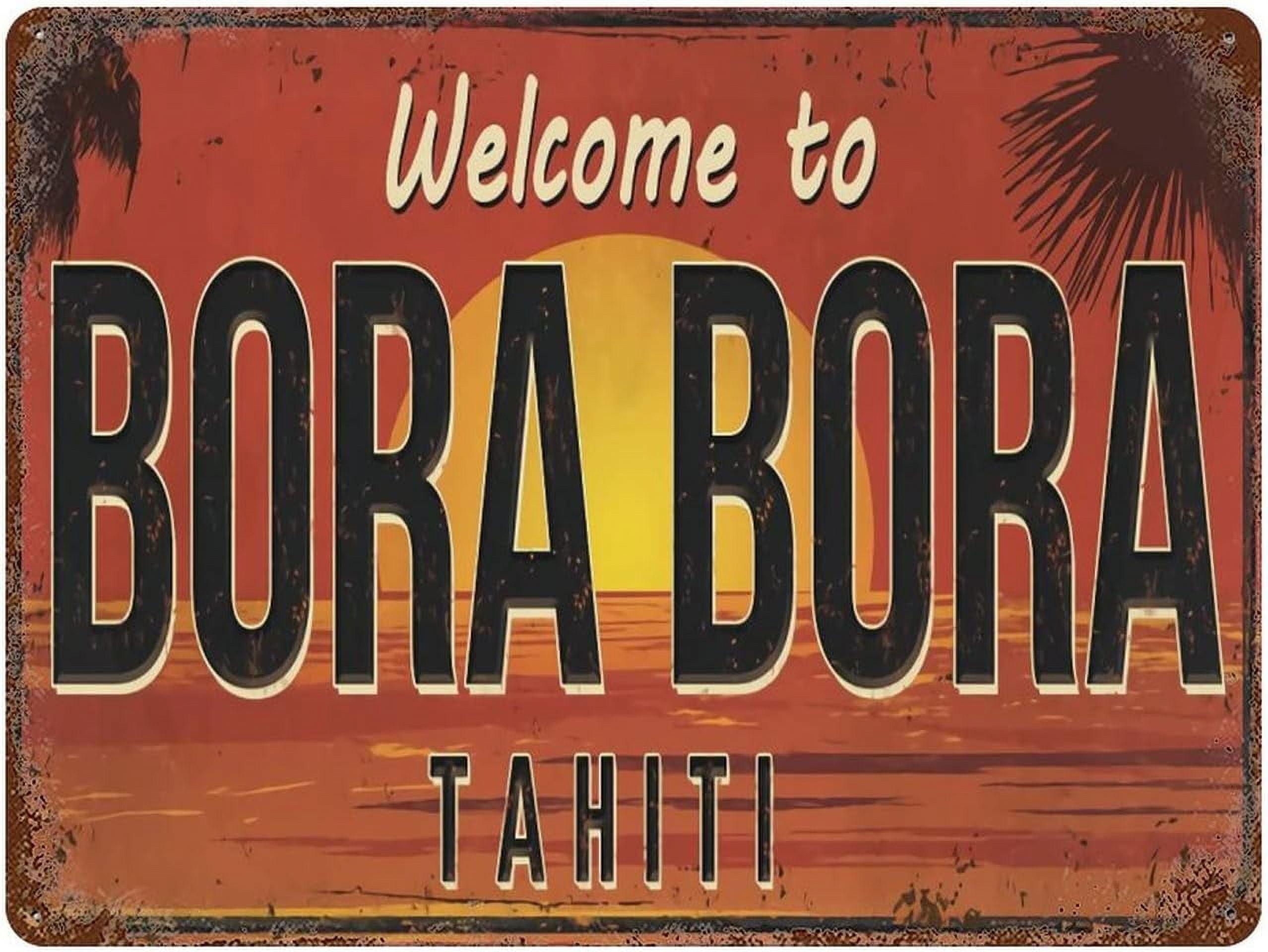 DAIWUGOU Wall Decor Tin Sign Welcome to bora bora vintage Iron Painting ...