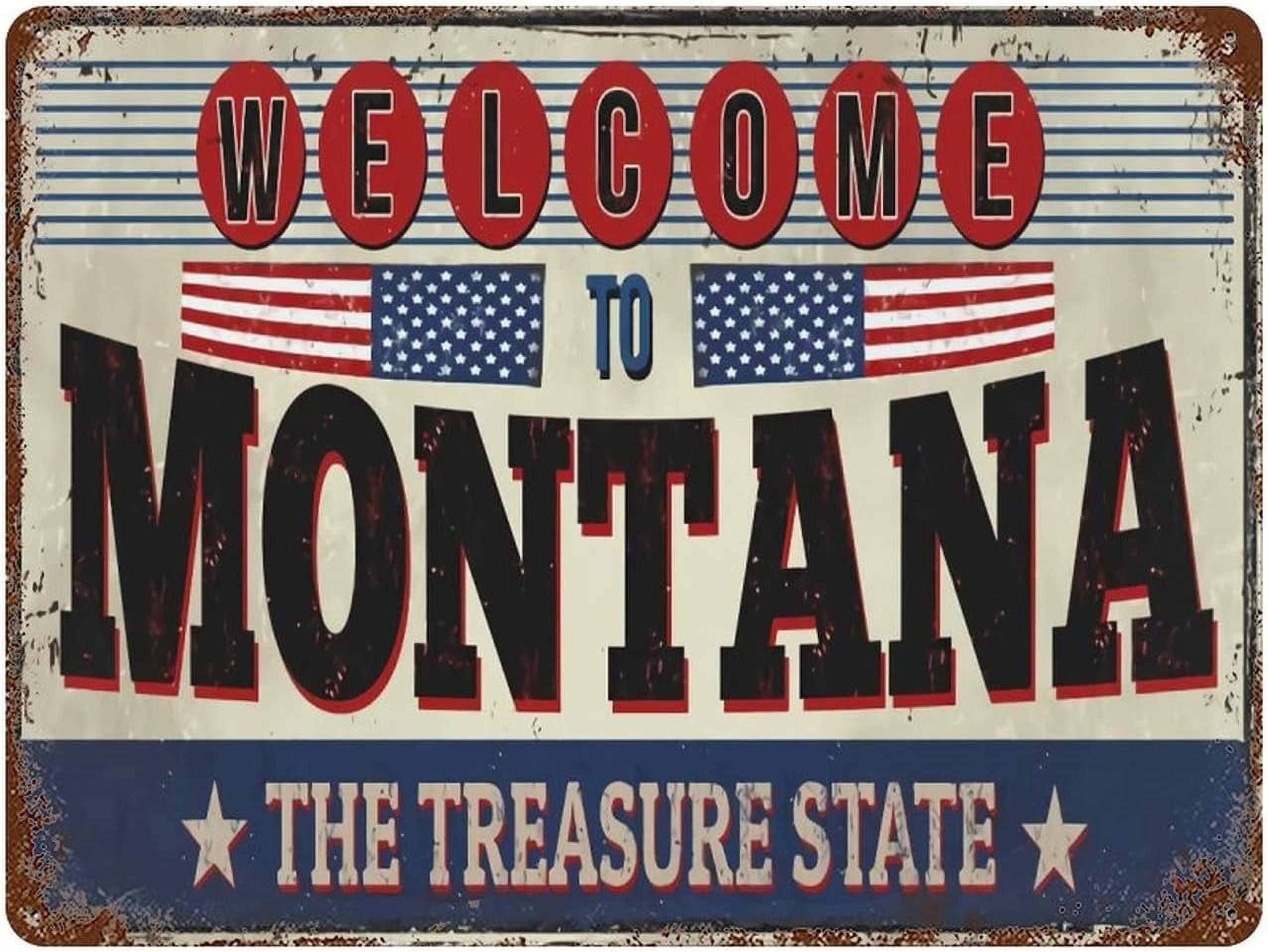 DAIWUGOU Wall Decor Tin Sign Welcome to montana vintage Iron Painting ...
