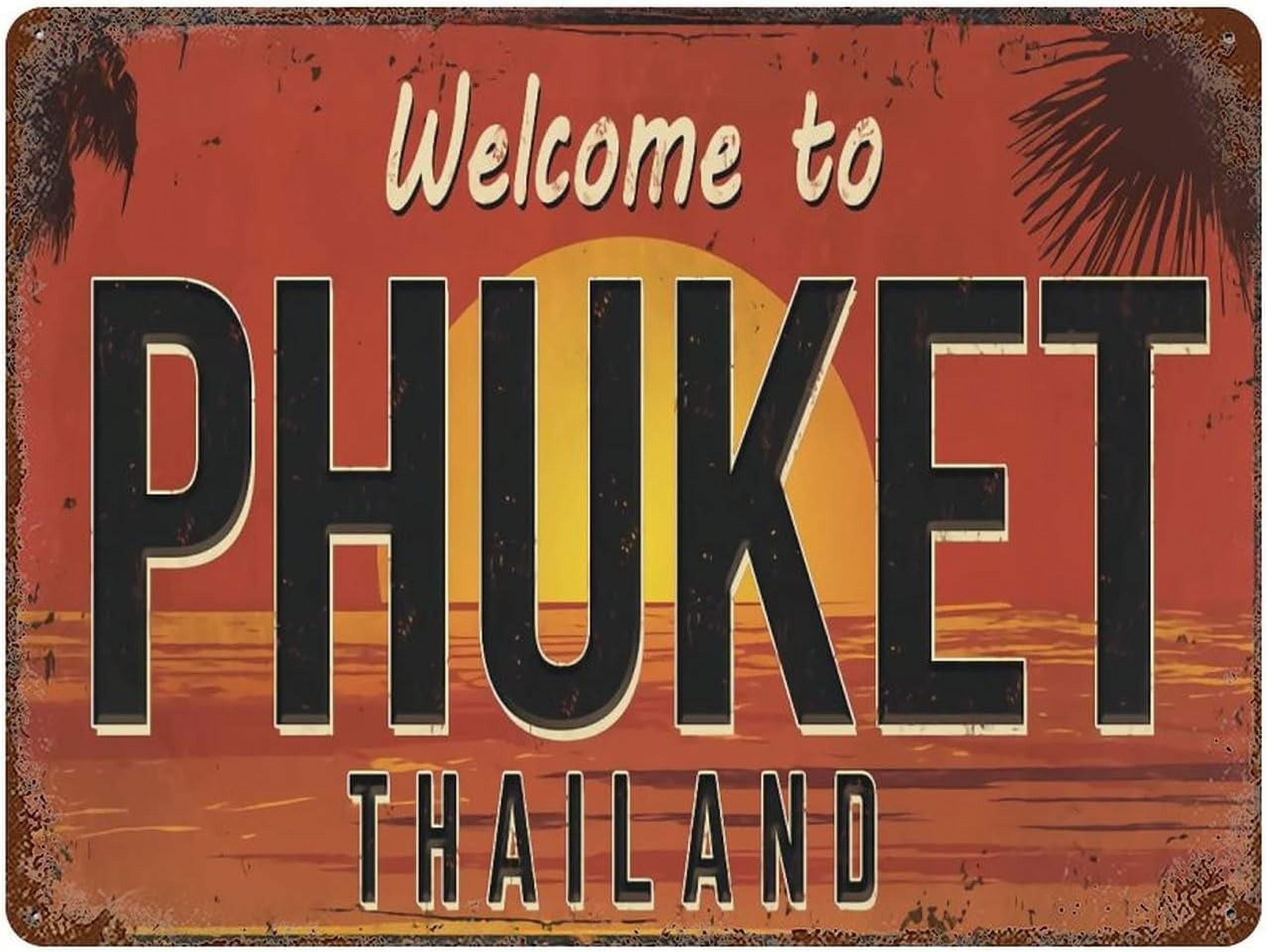 DAIWUGOU Wall Decor Tin Sign Welcome to phuket vintage Iron Painting ...