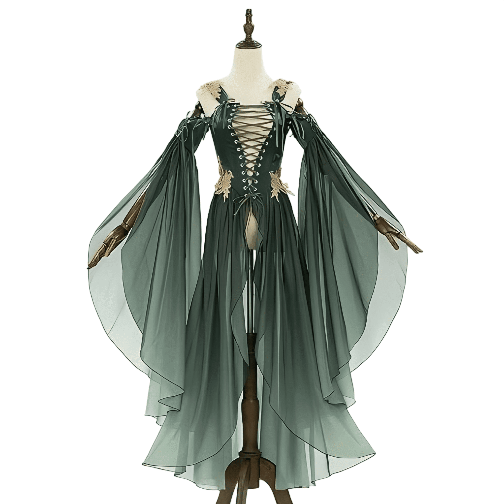 DAIZBELLA Medieval Renaissance Vintage Dress for Women Elf Style Medieval Dress with Sleeves, S ...