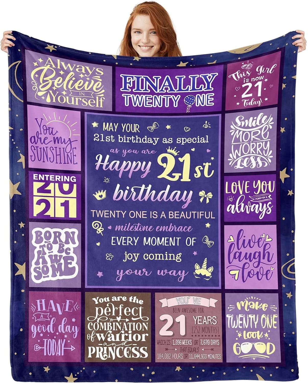 DAJU 21st Birthday Gifts for Her Blanket 21st Birthday Gift Ideas 21 ...
