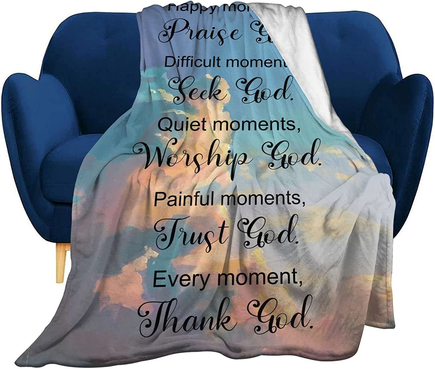 DAJU Christian Blanket Inspirational Thoughts Throw Blanket Bible Verse ...