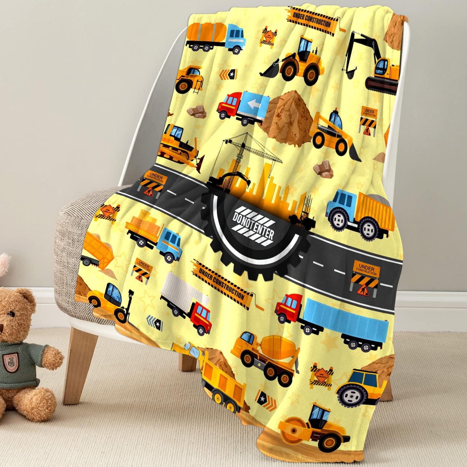 DAJU Construction Blanket Kids Blanket Toddler Blanket for Boys Girls ...