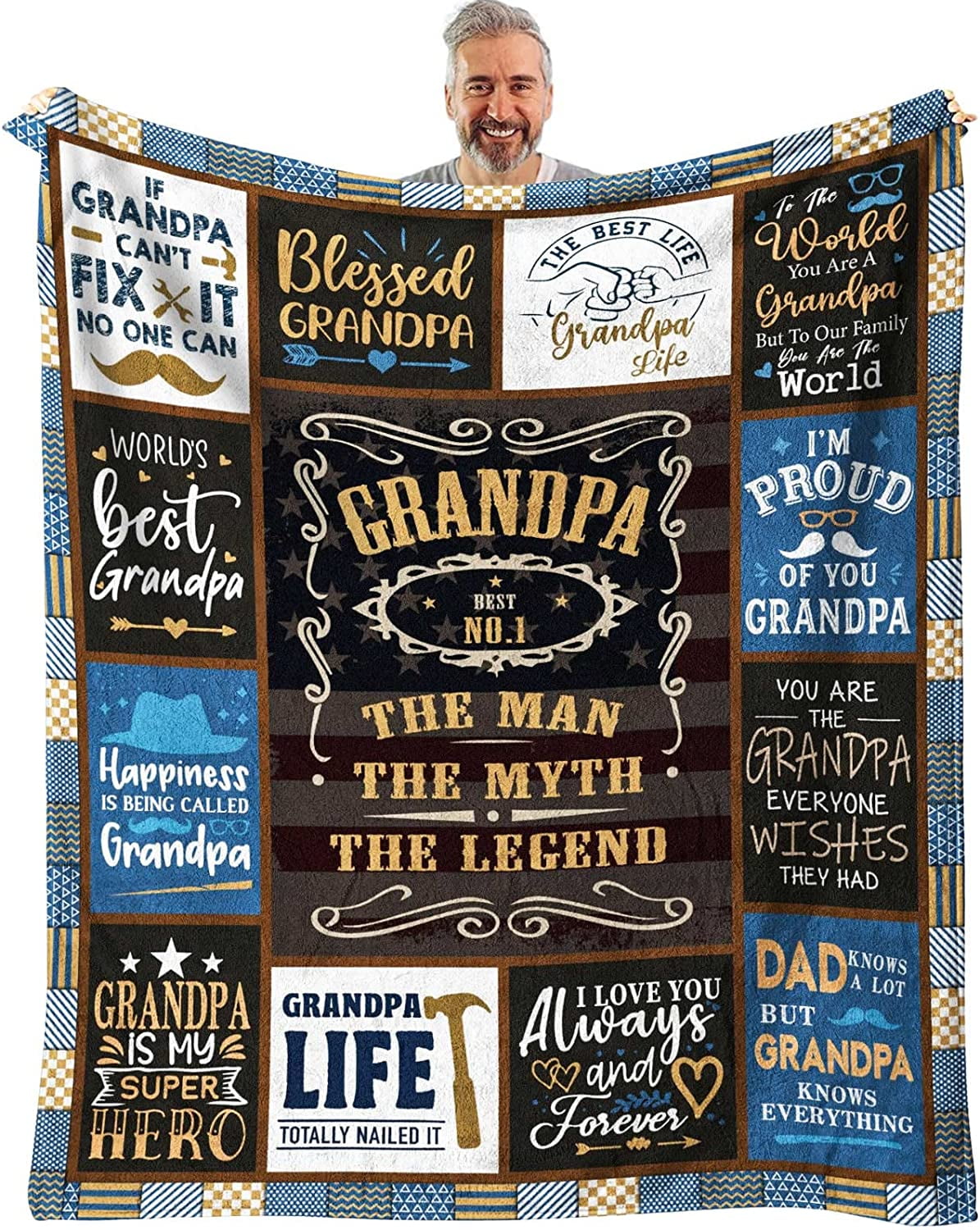 DAJU Dad Gifts Throw Blanket Birthday Gifts for Dad from Daughter Son Best Dad Ever Gifts ...