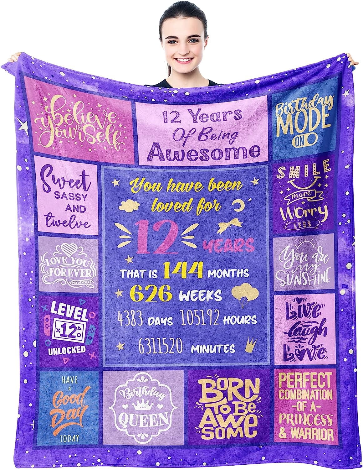 DAJU Gifts for 12 Year Old Girl 12 Year Old Girl Gifts Blanket Birthday ...